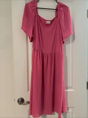 Ava & Viv | Dresses | Ava Viv Womens Pink Puffsleeve Dress | Poshmark